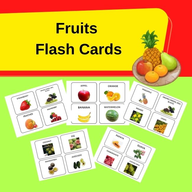 Fruits Flash Cards for kids and toddlers | Lesson Plans